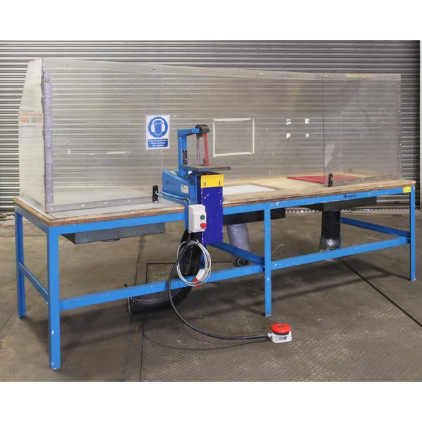 Twin Downdraft Extraction Bench with Perspex Surround