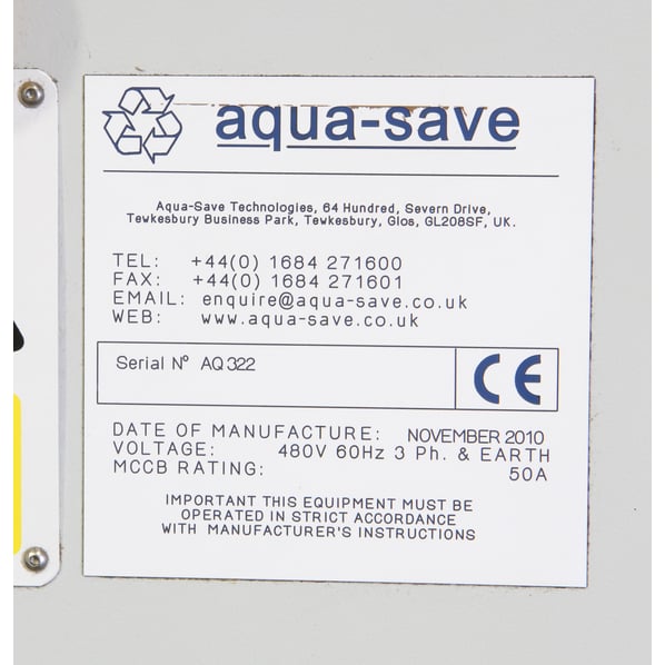 MecWash Aquasave A30 Water Processing Unit