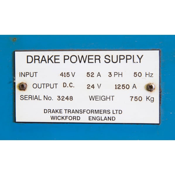 Drake Power Systems 24V/1250A DC Air Cooled Transformer Rectifier
