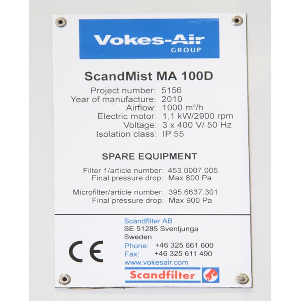 Vokes ScandMist Oil Mist Air Filter Unit
