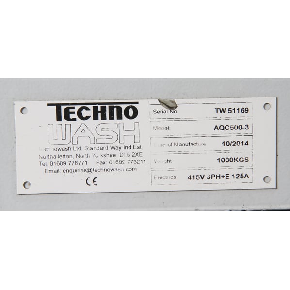 Technowash AQC500-3 Conveyorised Spray Washer Dryer