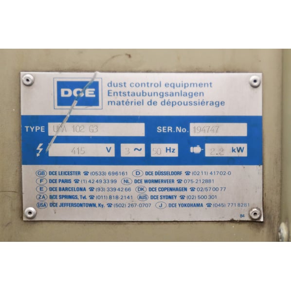 Donaldson Torit (DCE) UMA Unimaster 102 G3 Dust Extractor